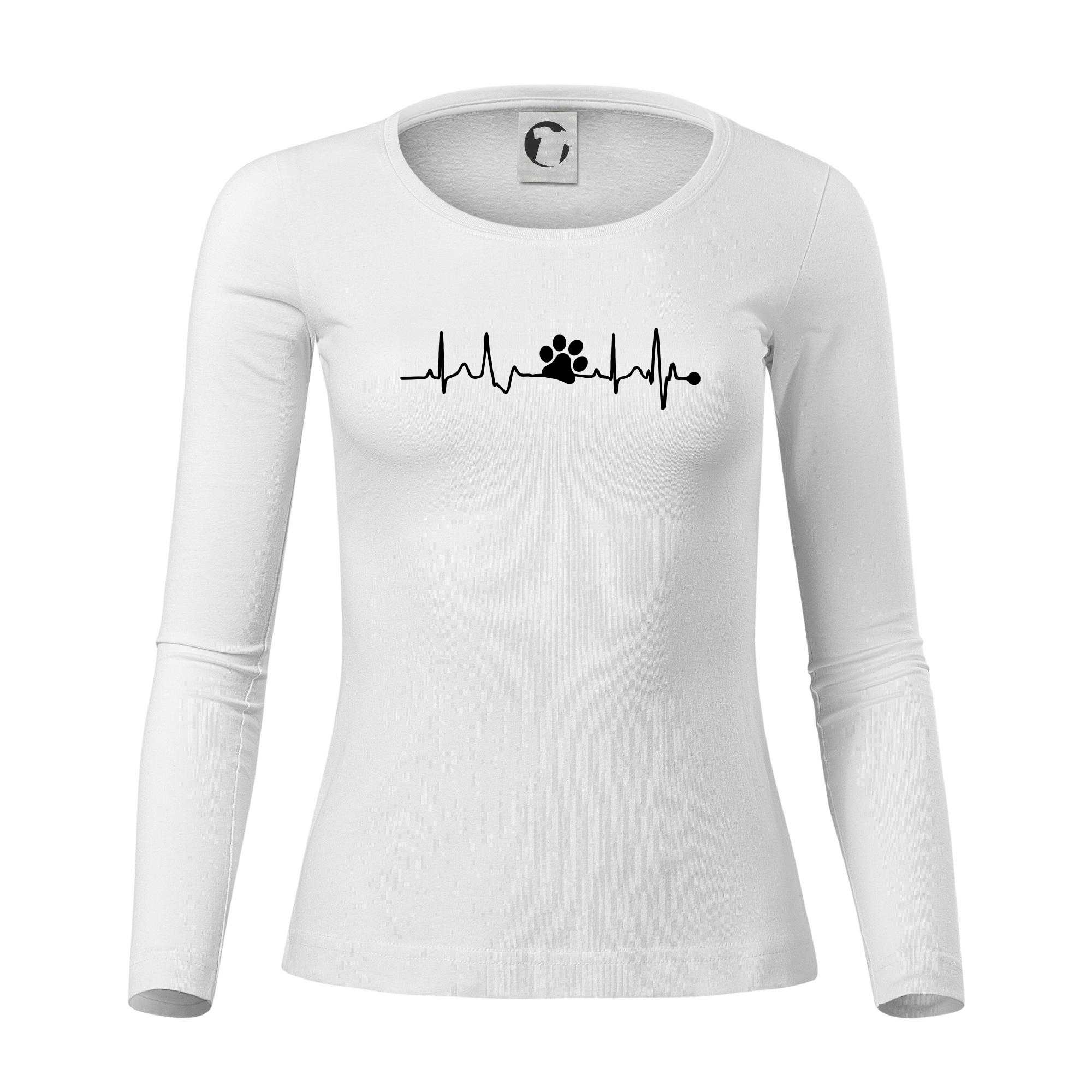 Ekg psia labka - Dámske tričko FIT-T LS | Myshirt.sk