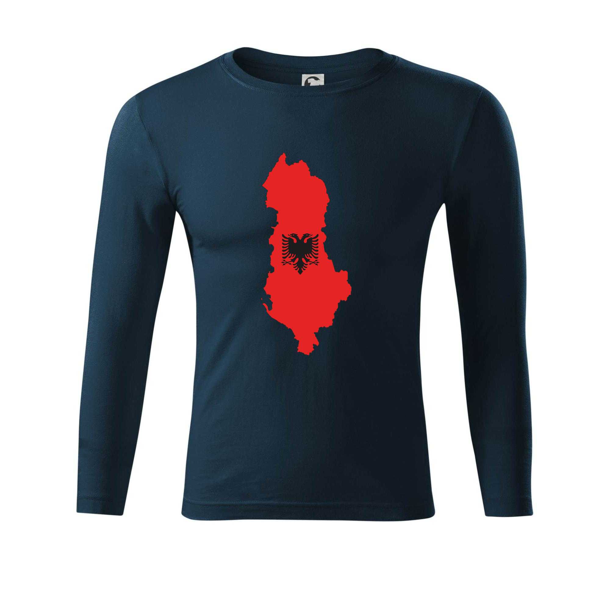 Albánsko mapa a znak - Tričko Progress s dlhým rukávom | Myshirt.sk