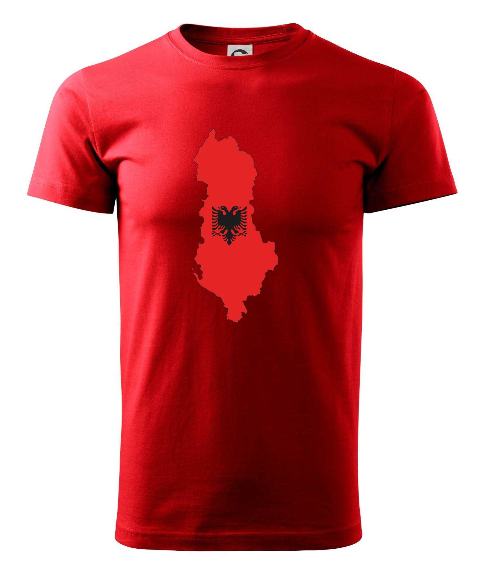 Albánsko mapa a znak - Tričko 5XL extra veľké | Myshirt.sk